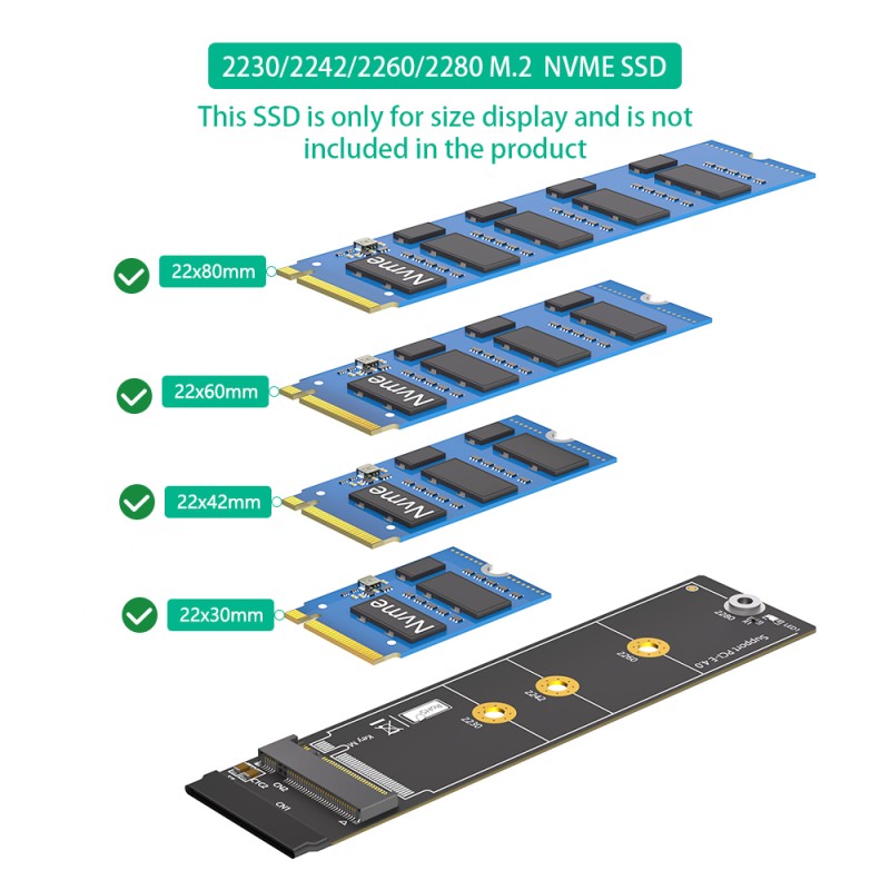 M.2 NVME SSD Extension Cable installation example