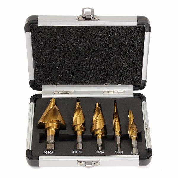 Quality HSS Titanium Coated Step Drill Bit Set for Steel Plate for sale