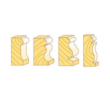 Quality Cutting Diameter 15/16 Inch TCT Router Bit Set 4pcs Face Moulding Router Bits for sale