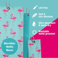 Quality Absorbent Microfiber Waffle Weave Golf Towel Printed Custom Logo for sale