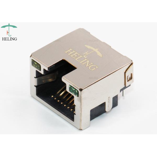 Quality Through Hole PCB Mount RJ45 Jack 8P8C One Port Side Entry Built - In LED for sale