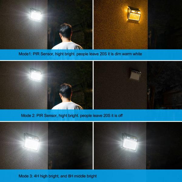Quality 4 Lighting Modes Led Solar Outdoor Wall Porch Light With Motion Sensor IP65 for sale