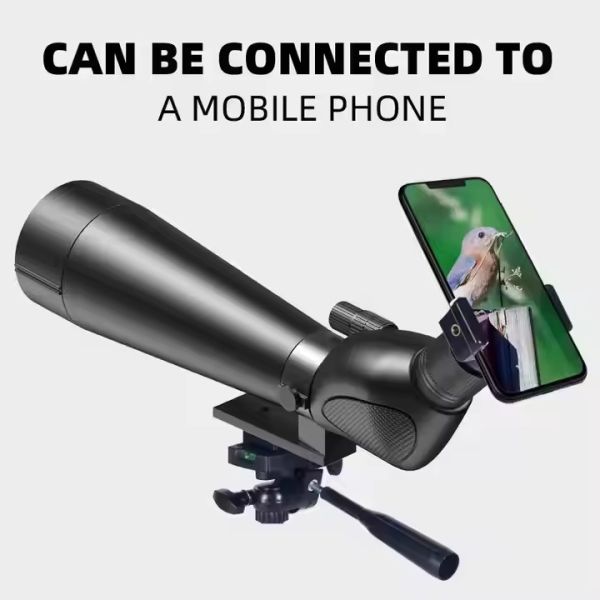 Quality 25-75x80 Angled Spotting Scopes Waterproof Telescope with Remote Control Tripod for sale