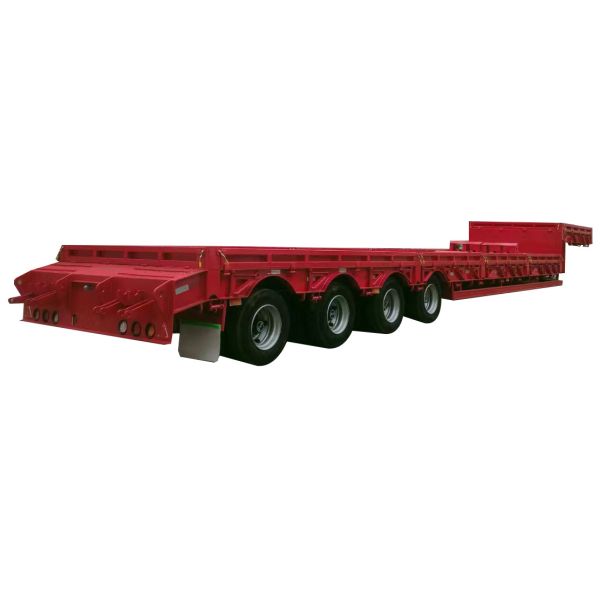 Quality Mechanical Suspension 40 Ft 3 Axle Low Bed Semi Trailer Transport Heavy Vehicles for sale