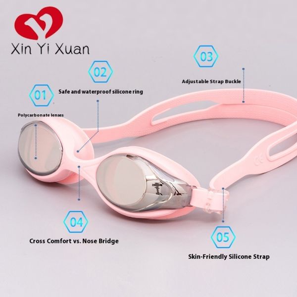 Quality OEM processing and customization of children's swimming goggles. Elastic headbands. New style. Outdoor swimming goggles. Swimming goggles for students and children. Waterproof silicone anti-fog goggle for sale