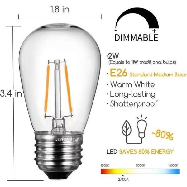 Quality Create a Romantic Atmosphere with G45 T45 ST45 E27 Base Amber Light String 50M for sale