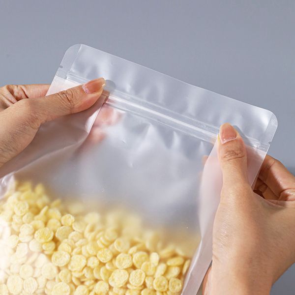 Quality Customizable Frosted Stand-Up Pouch square bottom Bag For Food Packaging for sale