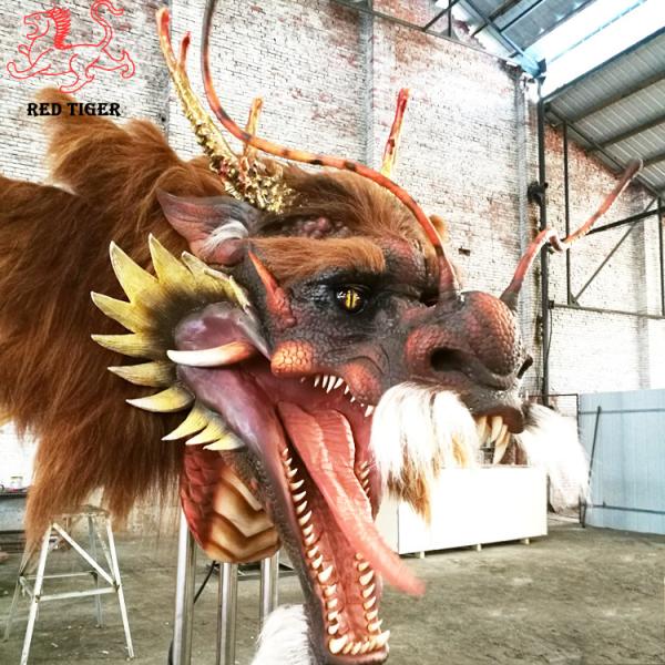 Quality Wall Mounted Animatronic Dragon Head 1.8m 12months Warranty for sale