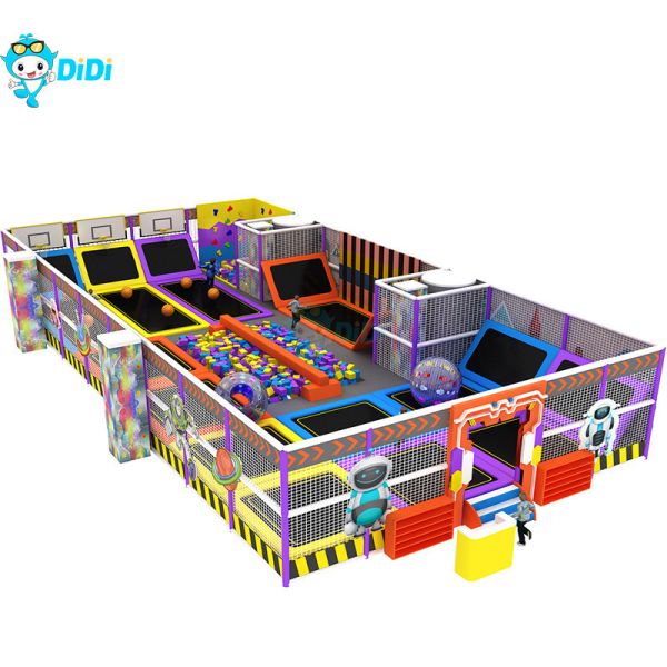 Quality Popular Kids Indoor Playground Equipment Soft Play Trampoline Park  Space Efficiency for sale