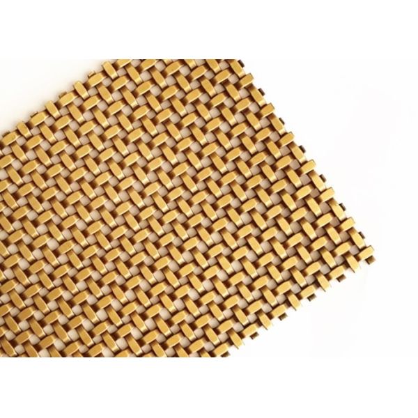 Quality Antique Plated Woven Architectural Metal Mesh Fabric For Elevator Interior for sale