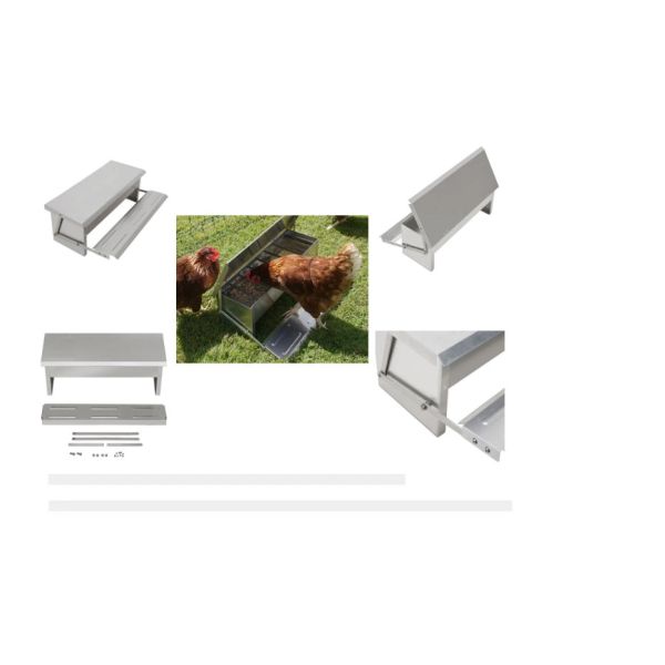 Quality CE outdoor Metal Iron L53cm Automatic Timer Chicken Feeder for sale