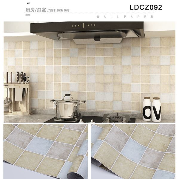 Quality Mosaic Design Self Adhesive Wallpaper for Bathroom Tiles Waterproof Wall Stickers 3D for sale