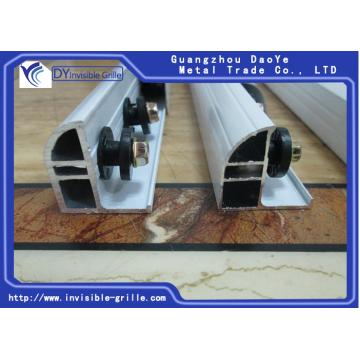 Sand White Single Pad Aluminium Track Rail For Invisible Safety Grilles