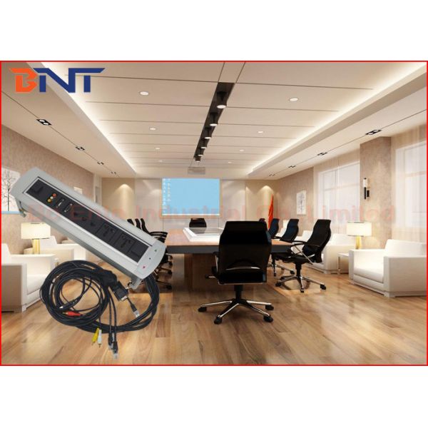 Quality USB / RJ45 / VGA Rotating Power Socket Tabletop Interconnect Box for sale