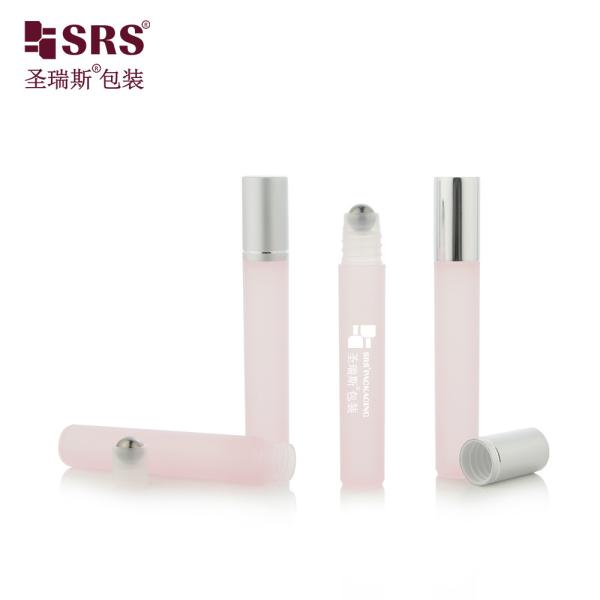 Quality 8ml Translucent Pink Semi-Transparent PP Plastic Eye Gel Roller Bottle Roll On for sale