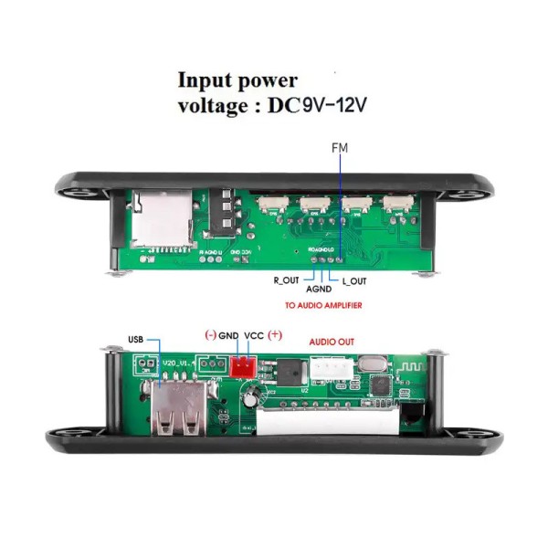 Quality MP3 WMA Bluetooth FM Radio Audio Decoder Module Board Remote Control Wireless for sale