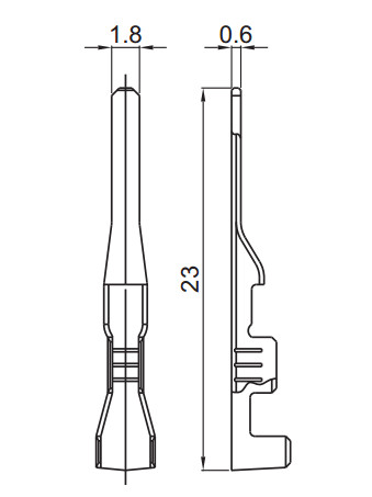 Quality Stamping Male Auto Wire Terminal Connectors Crimping Type 1.8 mm Width for sale