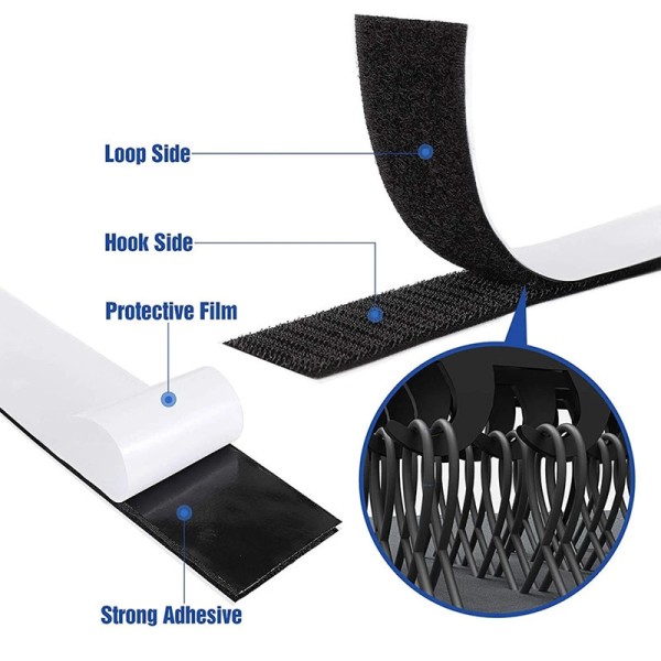 Quality Hot Melt 3m Glue Self Adhesive Velcro Strips Nylon Hook And Loop Fasteners 2mm for sale