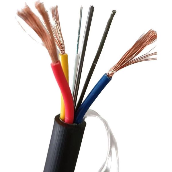 Quality 4-Core OPLC Hybrid Photoelectric Fiber Optic Cable with Integrated Copper Wires for sale