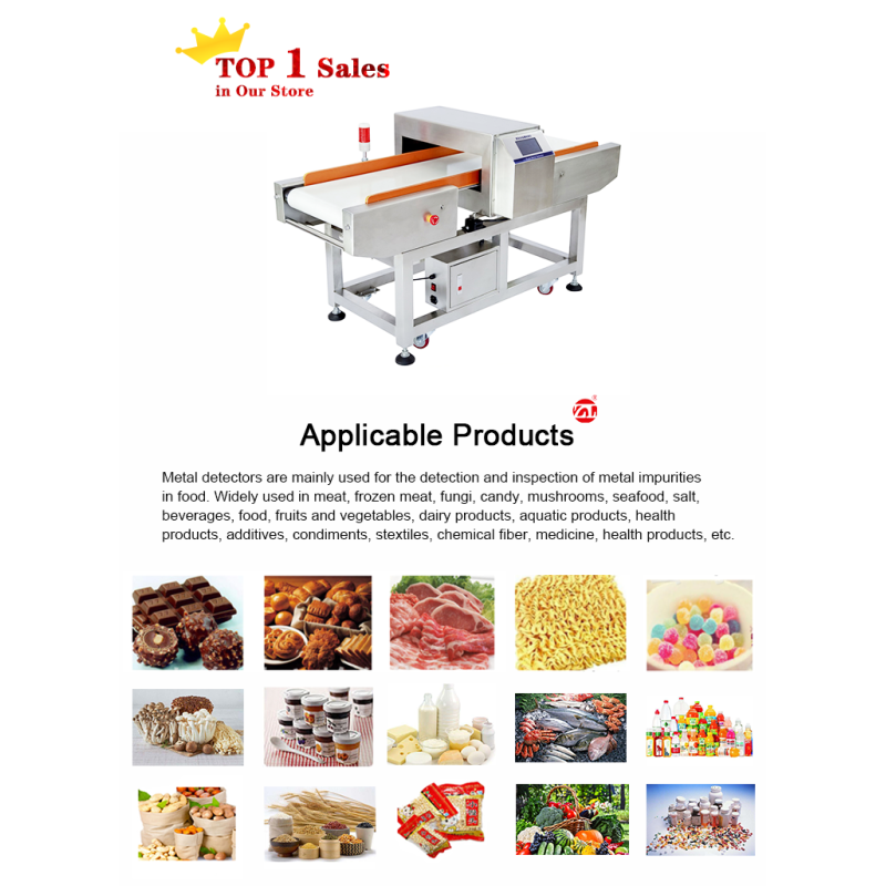 Integrated metal detector for food processing industry