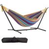 Quality Double Cotton Hammock with Heavy-Duty Portable Stainless Steel Frame Stand Y for sale
