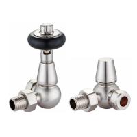 Quality Classic Traditional Radiator Valves Chrome Corner Type 1/2 Inches For 15mm for sale