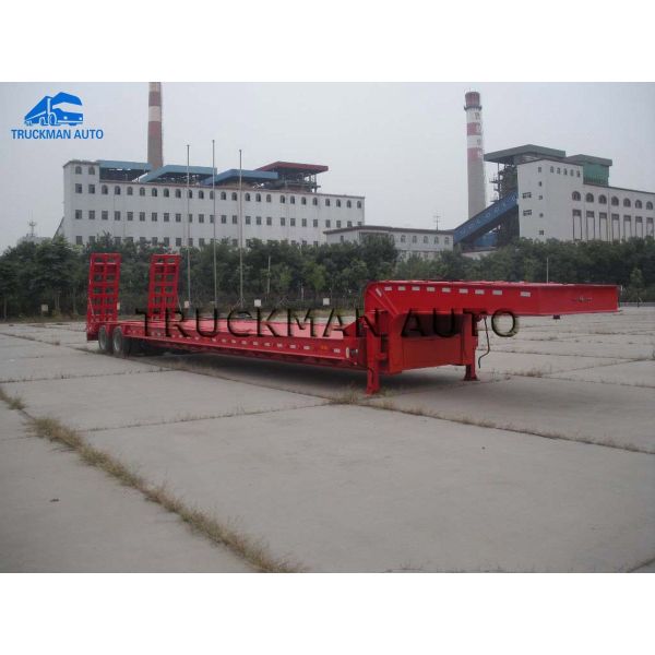 Quality Custom Colors Painting Low Bed Semi Trailer Loading 40 Tons Machinery for sale