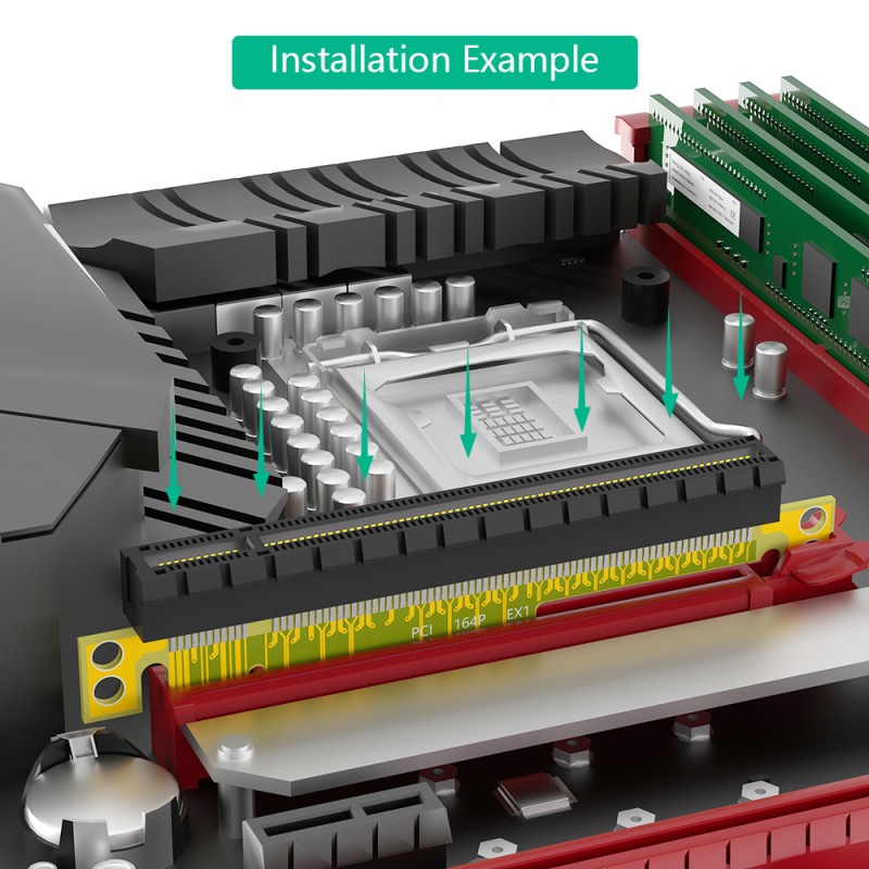 PCI-E adapter with measurement scale