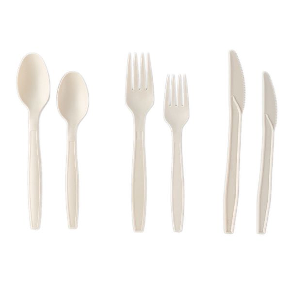 Quality Biodegradable Spoon Knife And Fork Eco Friendly PLA Disposable Plastic Cutlery for sale