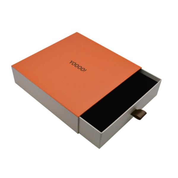 Quality Recycled Rigid Jewelry Gift Boxes With Ribbon 157gsm Coated for sale