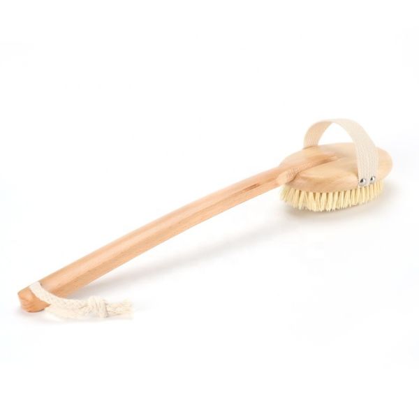 Quality Vegan Sisal Body Dry Brush Detachable Natural Beechwood Long Handle for sale