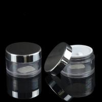 Quality Customized 30ml 50ml PETG Cosmetics Cream Empty Jar With Electroplated Lid for sale