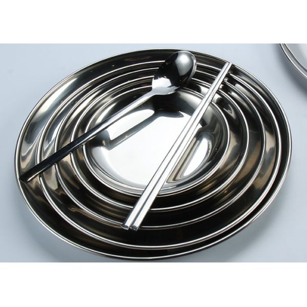 Quality Rustproof 18/8 Stainless Steel Utensil Metal Dinner Plates for sale