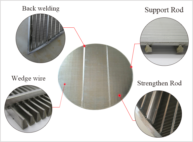 Close-up view of Johnson wire sieve