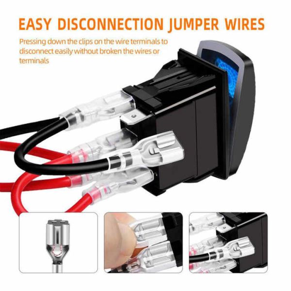 Quality Wleto LED 4 Pin Marine Auto Rocker Switch Panel Waterproof Dual Voltage for sale