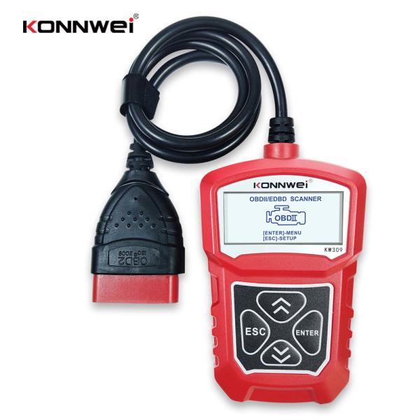 Quality 16pin KW309 Konnwei Engine Code Reader OBD2 Scanner with LCD Screen for sale