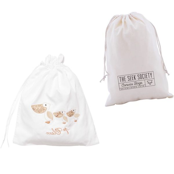 Quality Small Custom Cotton Drawstring Bags Bulk With Shoe Compartment Machine Washable for sale