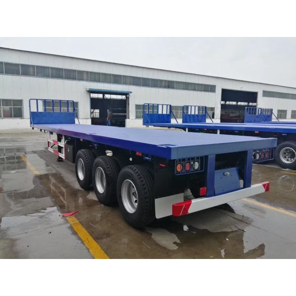 Quality Steel Second Hand Flatbed Trailers 40 Feet 3 Axle 40 Ton for sale