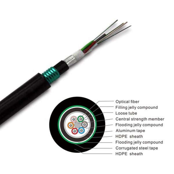 Quality OEM GYTA53 Outdoor Fiber Optic Cable , Double Steel Aluminium Armored Fiber Cable for sale