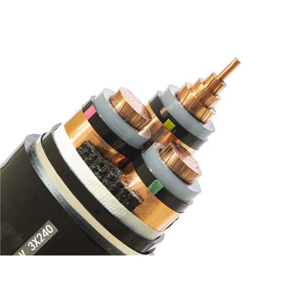Quality Black 110kV XLPE High Voltage Underground Cable 50mm For Construction for sale