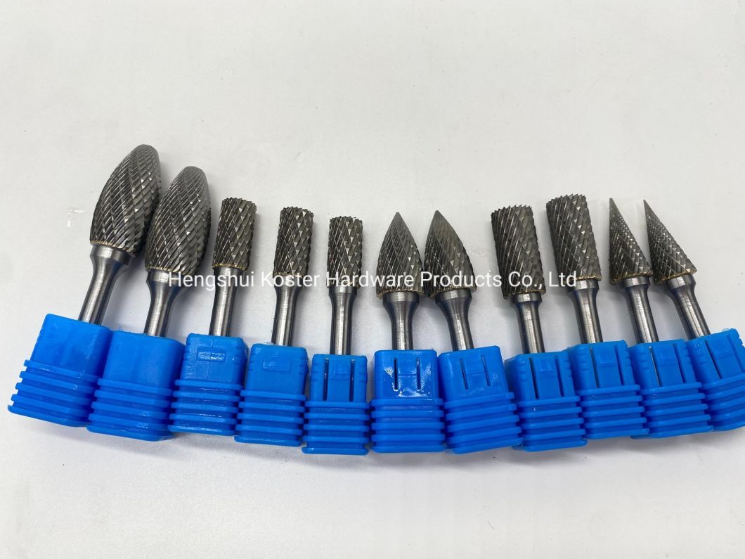 1/4 Shank Burrs Tool Bit 6mm 3mm Double Cut Carving Grinder Bit Engraving Tungsten Carbide Burr Set
