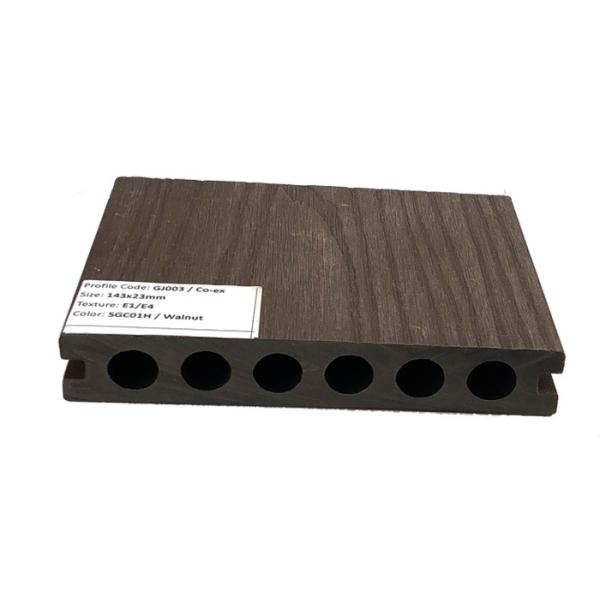Quality Splinter Free Hollow Core PVC Decking Hollow WPC Decking 22mm for sale