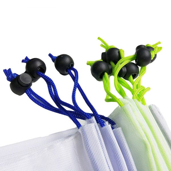 Quality TUV Recycled Reusable Mesh Produce Bags , GOTS Drawstring Net Bag Foldable for sale