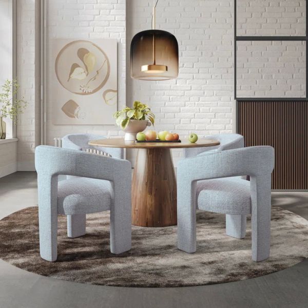 Quality Modern 6 Person Round Dining Room Sets With Wooden Chairs for sale