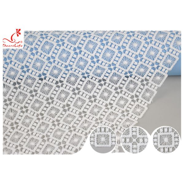 Quality Poland Guipure Embroidered Floral Lace Fabric for sale