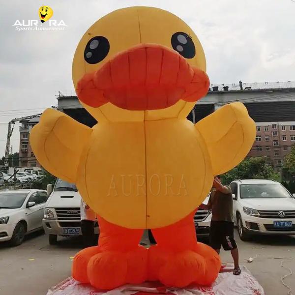 Quality Custom Design Giant Inflatable Yellow Duck Oxford / PVC Inflatable Cartoon for sale