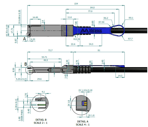 Quality Mellanox DAC Cable IB EDR length 5m MCP1600-E005E26 high speed 100Gb/S QSFP28 for sale