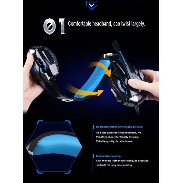 Quality Bass Surround 2.2kohm G9000 USB Gaming Headset with LED Light for sale