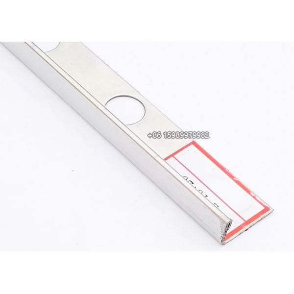 Quality Brushed Steel Tile Trim 8mm , L Shaped Stainless Steel Outside Corner Molding for sale