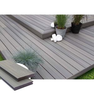 Quality Amber Yellow No Warp Outdoor Composite Wood Decking 5.4m For Hotel for sale